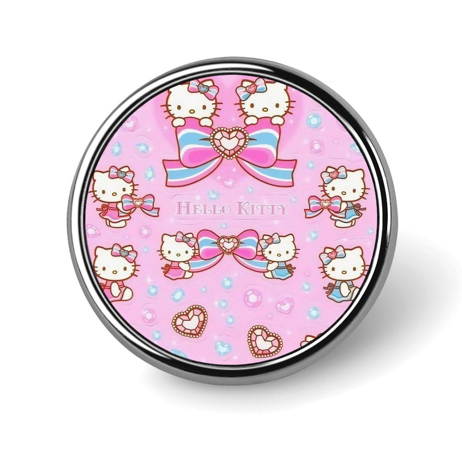 Hello Kitty 253 DIY Round Badge Aluminum Alloy Badges Fashionable Lapel ...