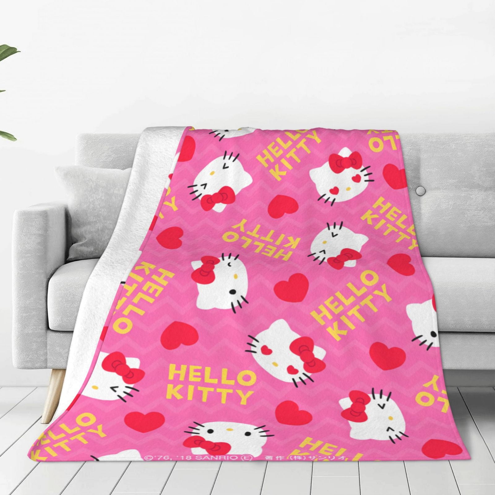 Hello Kitty 27 Fashion Funny Cartoon Anime Bedding Fleece Throw Blanket ...
