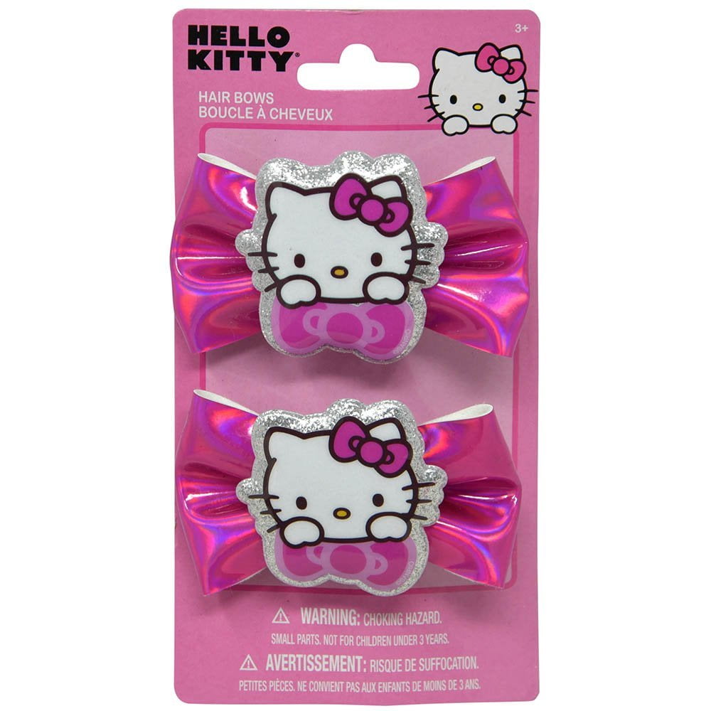 Hello Kitty 2pk Hair Bows on Card - Walmart.com