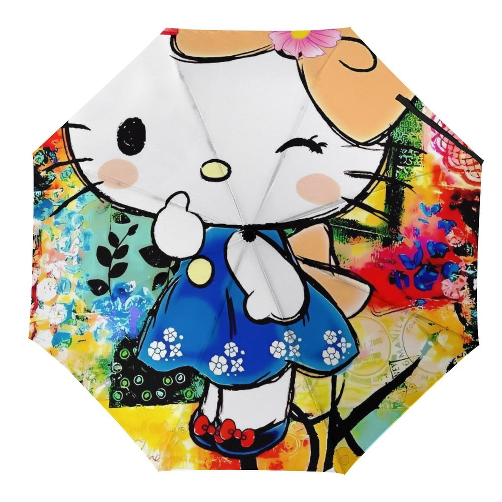 Hello Kitty 3 Fold Umbrella Automatic Open-close Cartoon UV Resistant ...