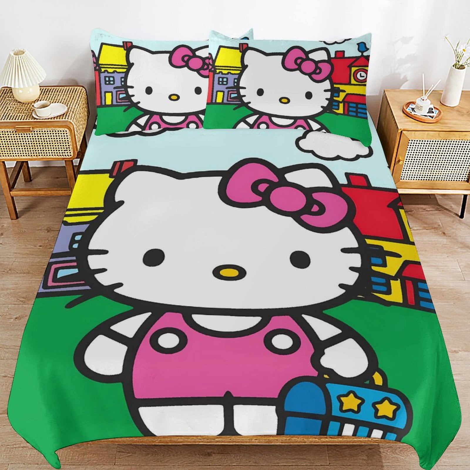 Hello Kitty 3-Piece All Season Bedding Set, Comforter Set with Pillow ...