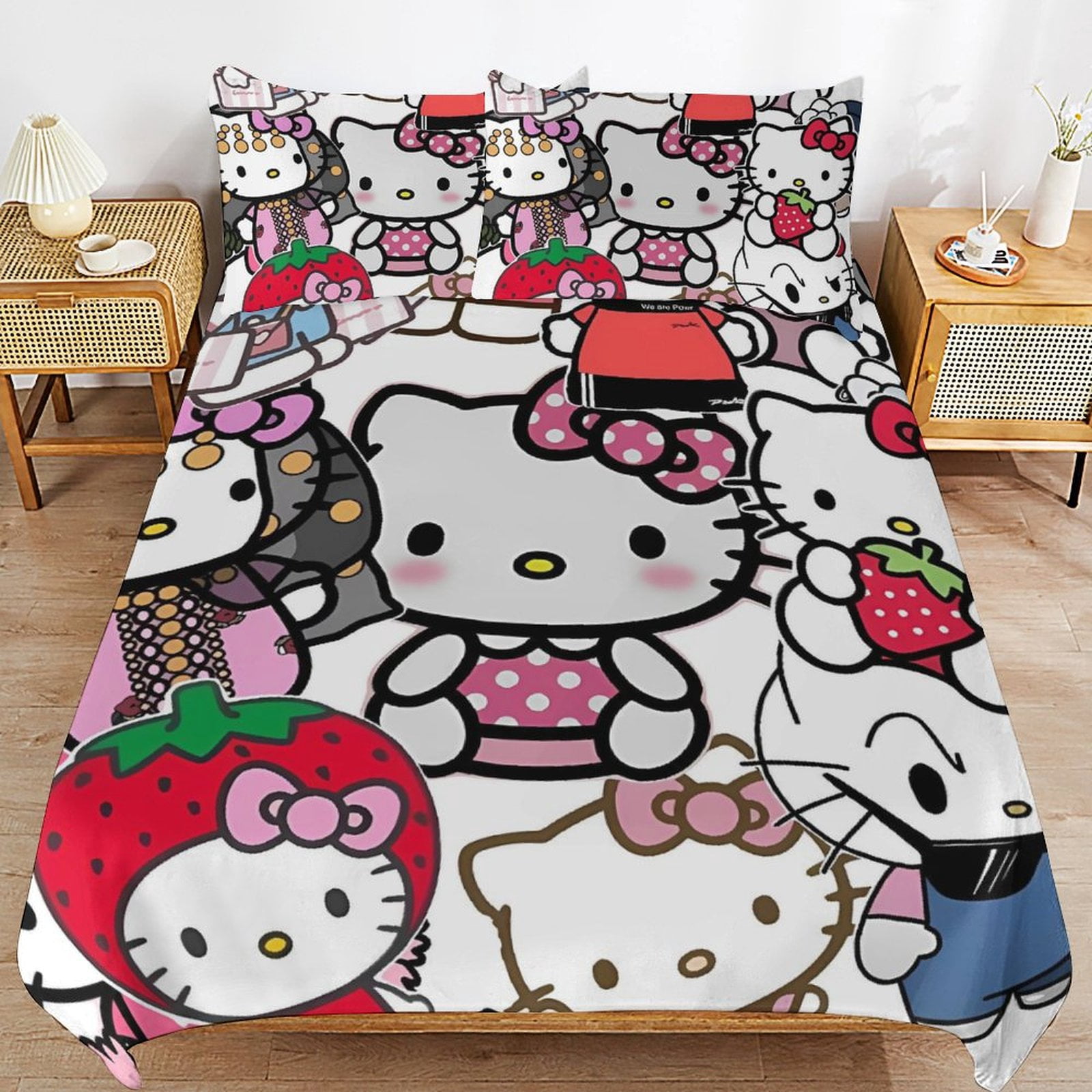 Hello Kitty 3-Piece All Season Bedding Set, Comforter Set with Pillow ...