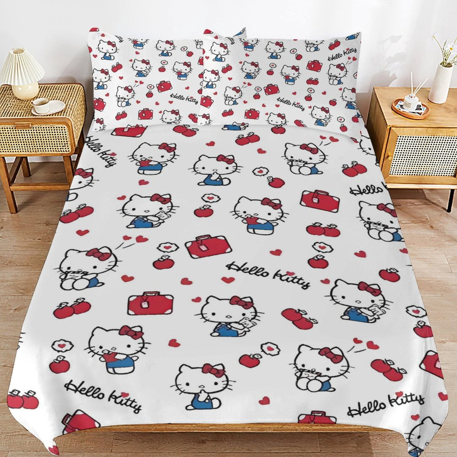 Hello Kitty 3-Piece All Season Bedding Set, Comforter Set with Pillow ...