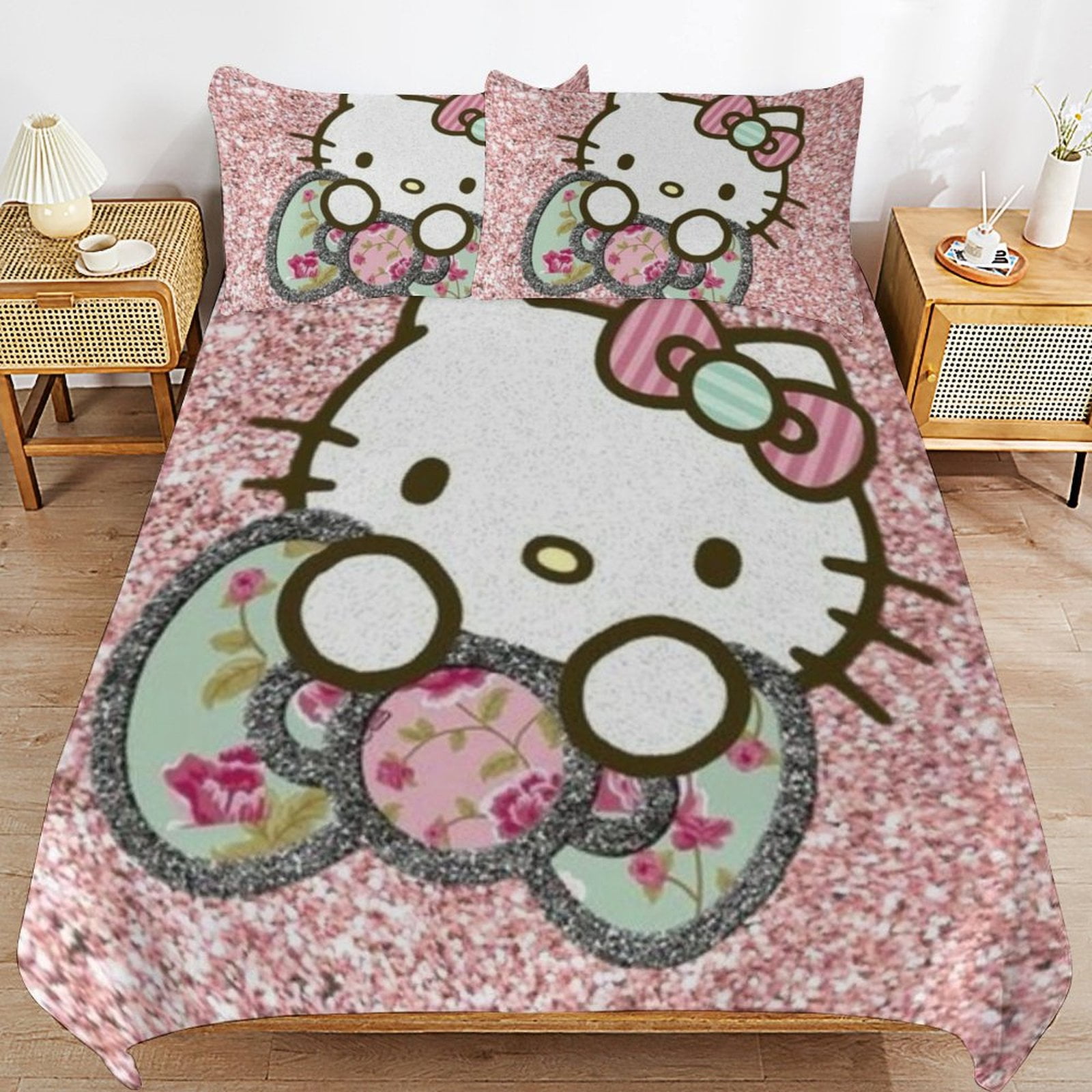 Hello_Kitty 3-Piece All Season Bedding Set, Comforter Set with Pillow ...