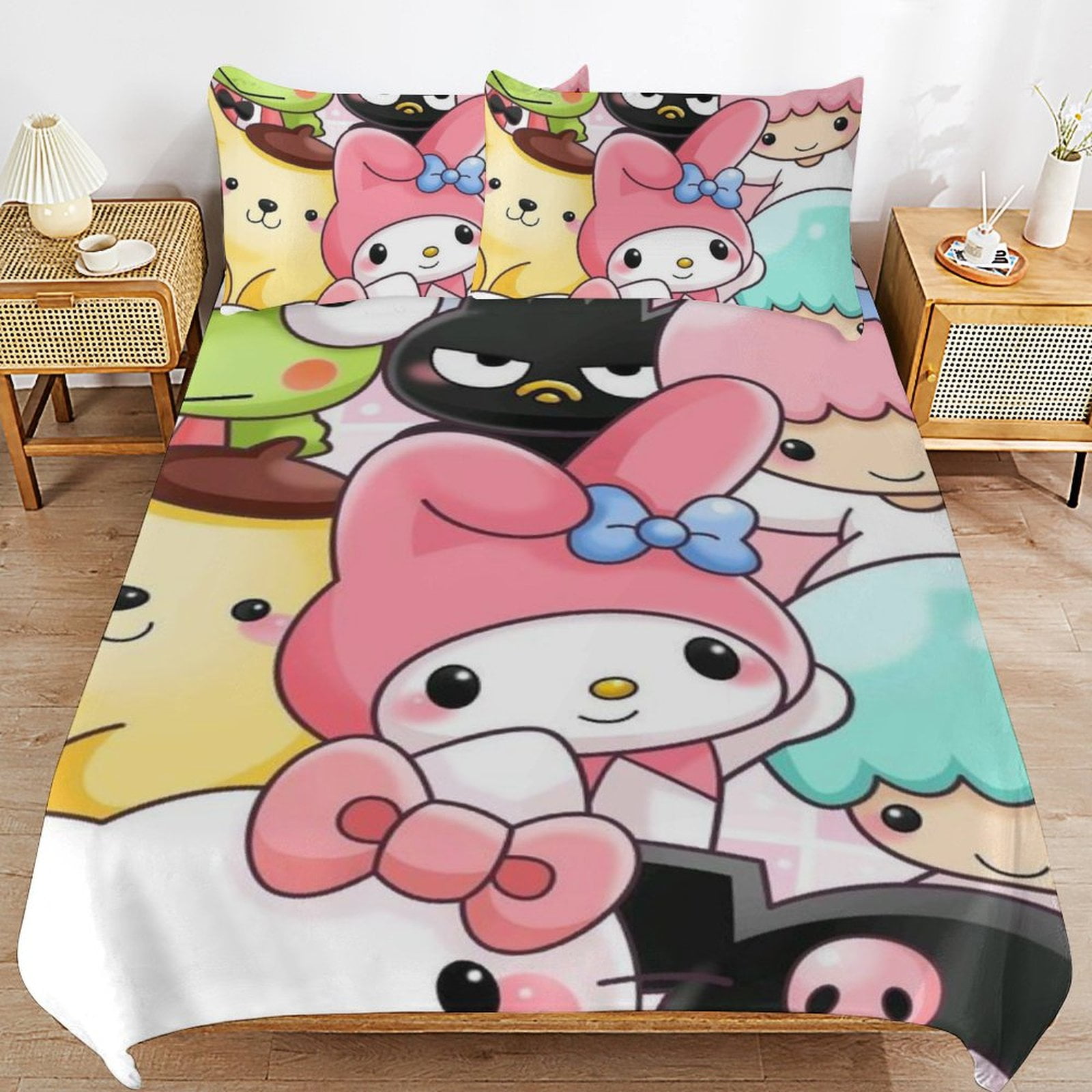 Hello Kitty 3-Piece Comforter Set for Bedroom, Hello Kitty Bedding Set ...