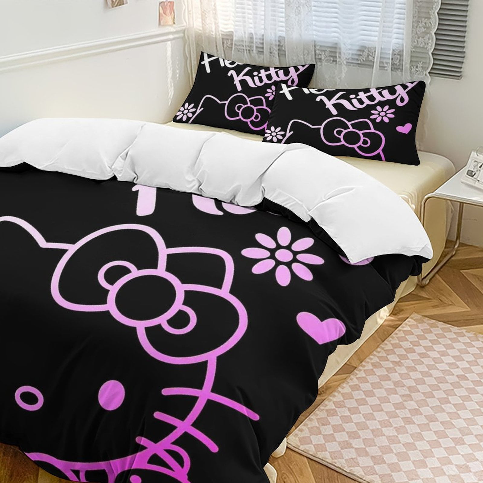 Hello Kitty 3-Piece Twin Bed Set - Includes 1 Single Comforter And 2 ...