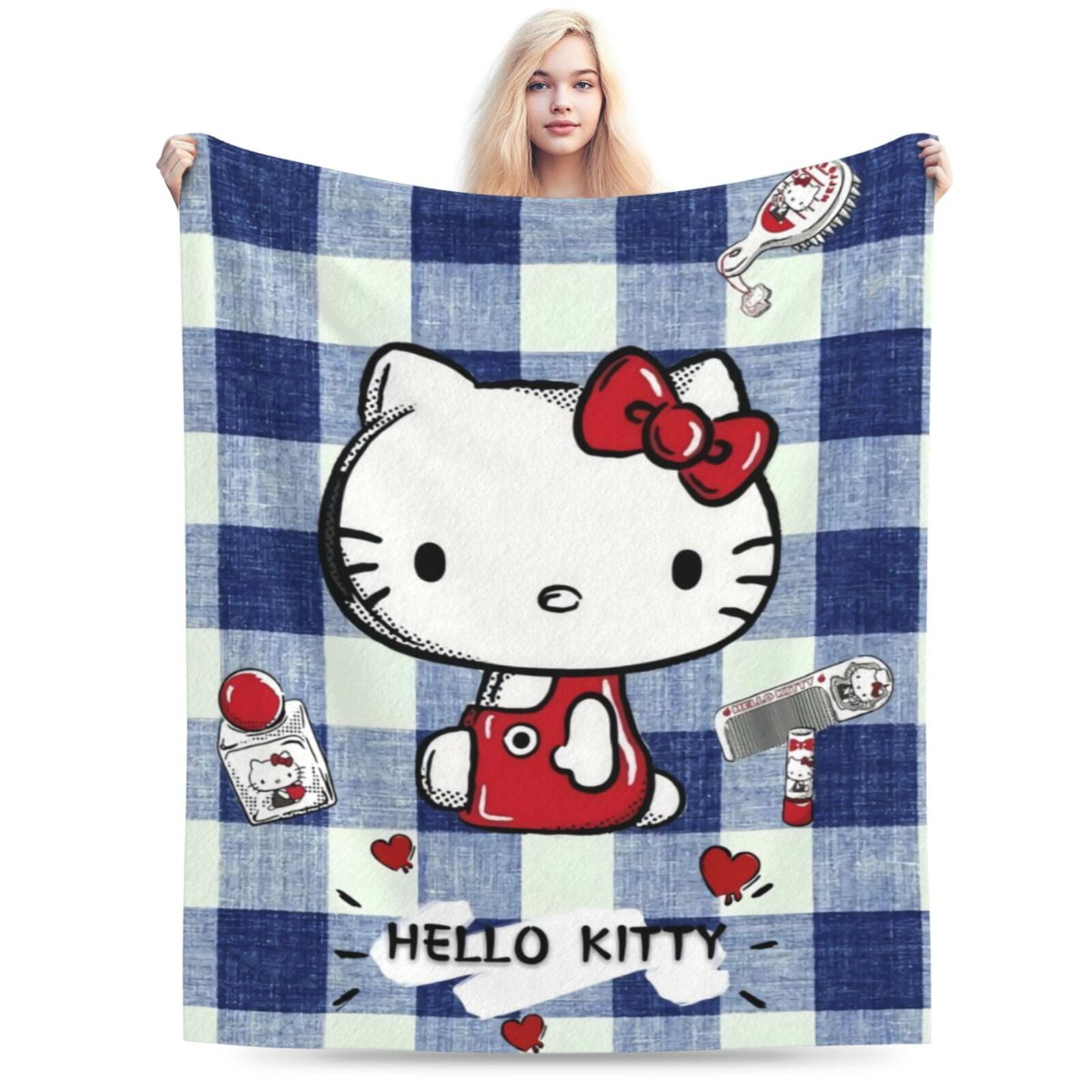 Hello Kitty(31) Throw Blanket 50"x40" Super Soft Flannel Fuzzy Sherpa ...