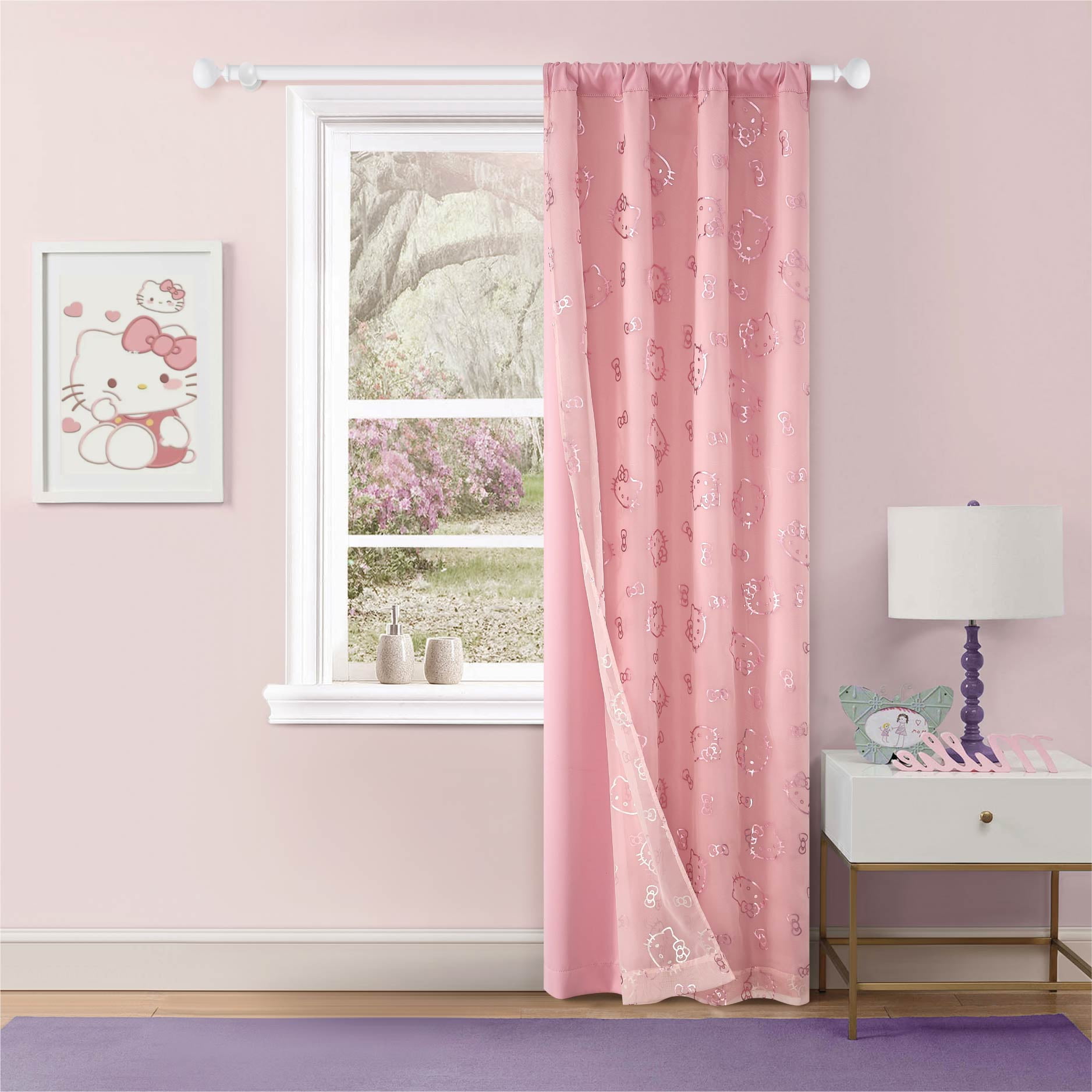 Hello Kitty 38" x 84" 2 Layer Blackout Curtain Panel - Walmart.com