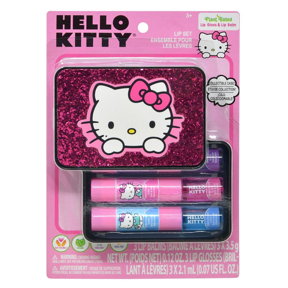 Hello Kitty 3pk Lip Balm in Glitter Box on Card - Walmart.com