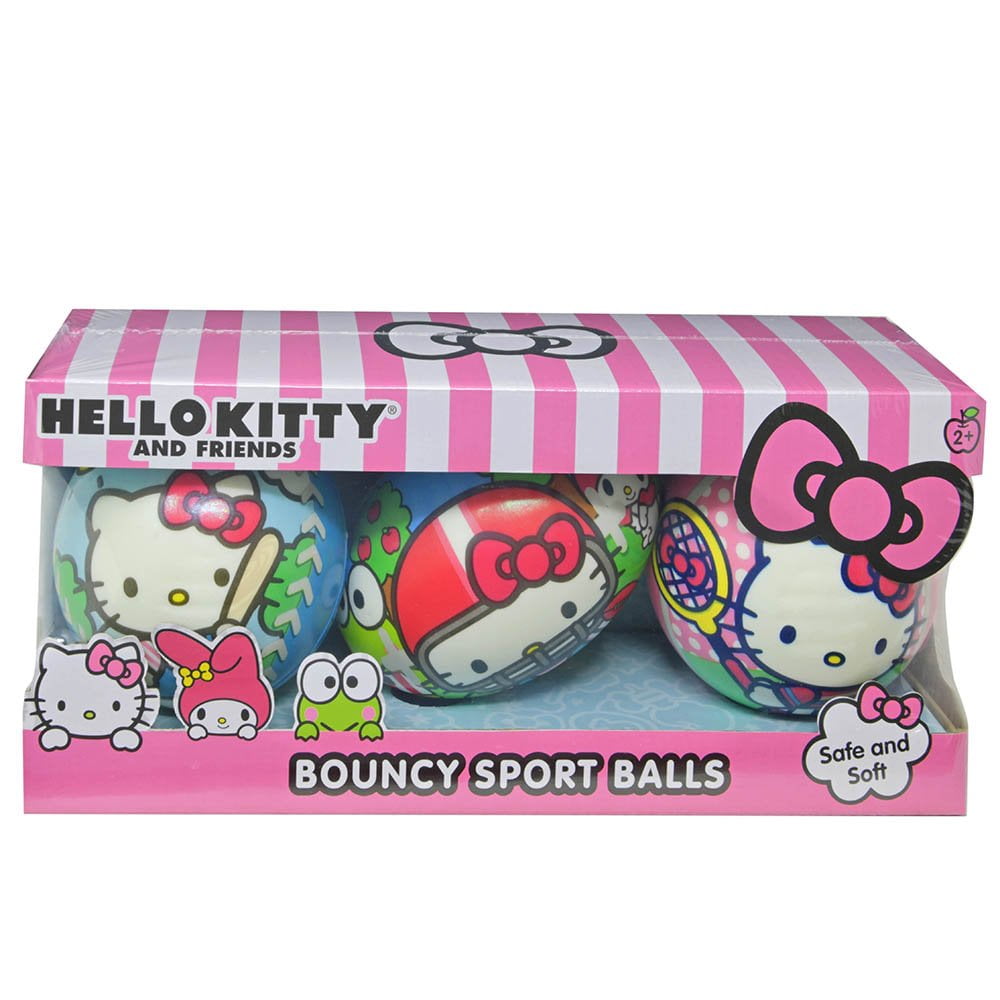 Hello Kitty Children's Bouncy Sporty Toy Balls, Foam Multicolor, 3 ...