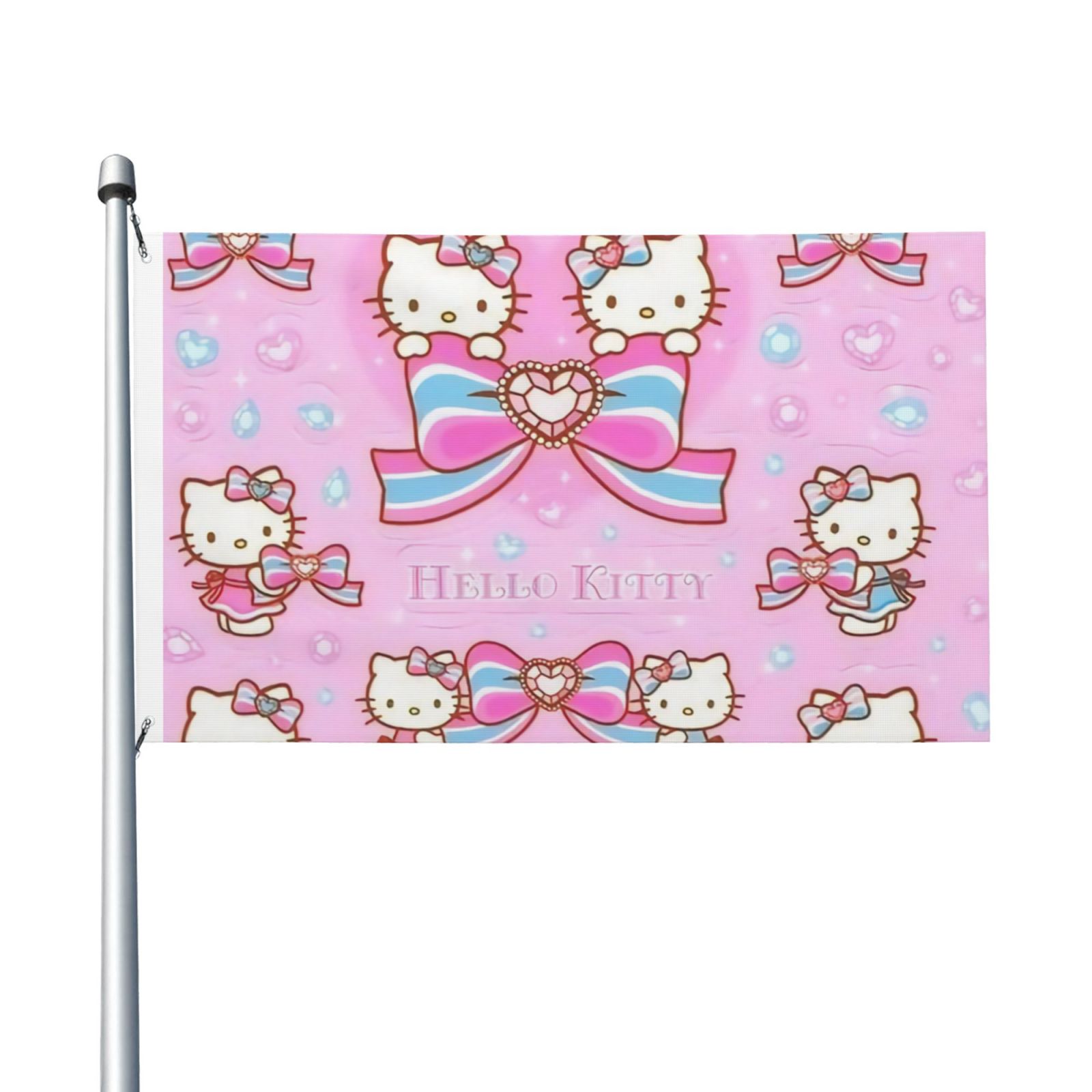 Hello Kitty 3x5ft Face Flag Fade Proof Holiday Fall Flag Outdoor Banner ...