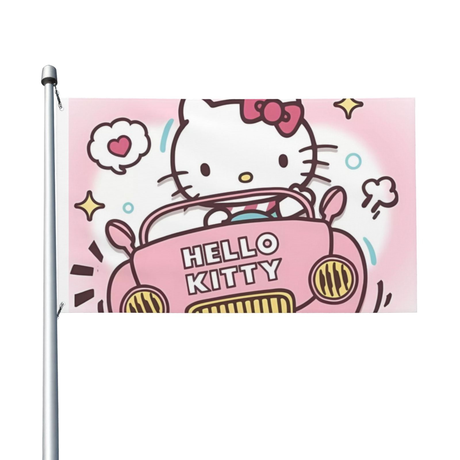 Hello Kitty 3x5ft Face Flag Fade Proof Holiday Fall Flag Outdoor Banner ...