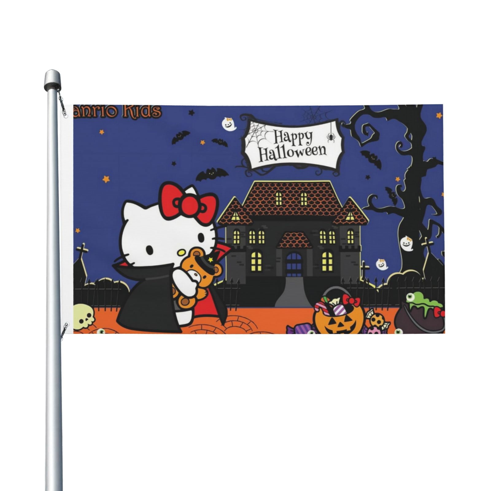 Hello Kitty 3x5ft Face Flag Fade Proof Holiday Fall Flag Outdoor Banner ...