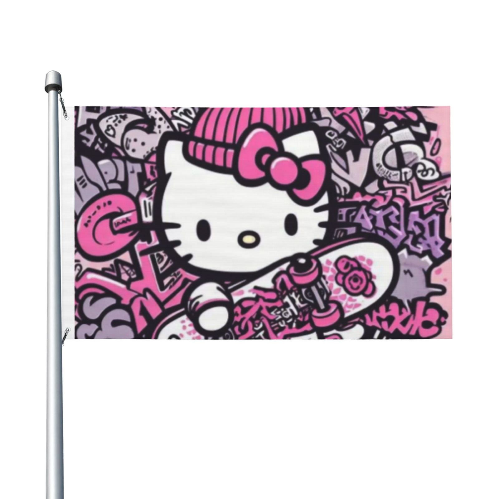 Hello Kitty 3x5ft Face Flag Fade Proof Holiday Fall Flag Outdoor Banner ...