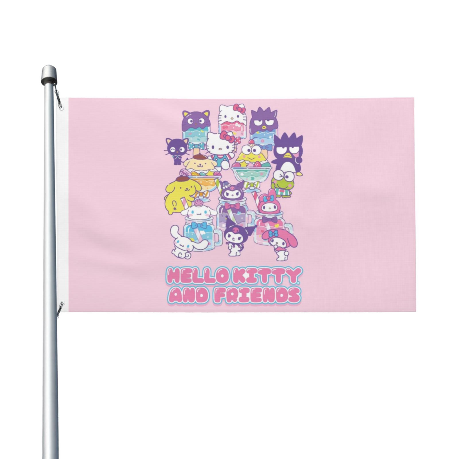 Hello Kitty 3x5ft Face Flag Fade Proof Holiday Fall Flag Outdoor Banner ...