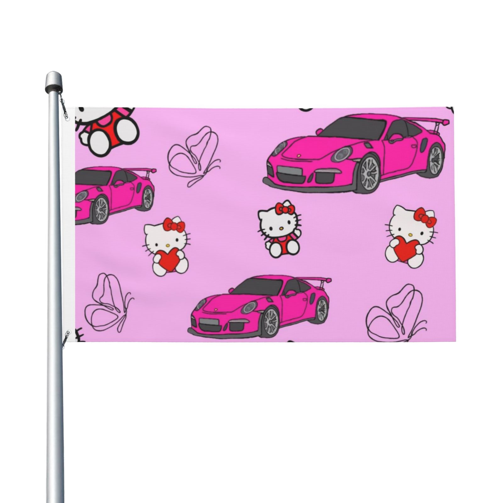 Hello Kitty 3x5ft Face Flag Fade Proof Holiday Fall Flag Outdoor Banner ...