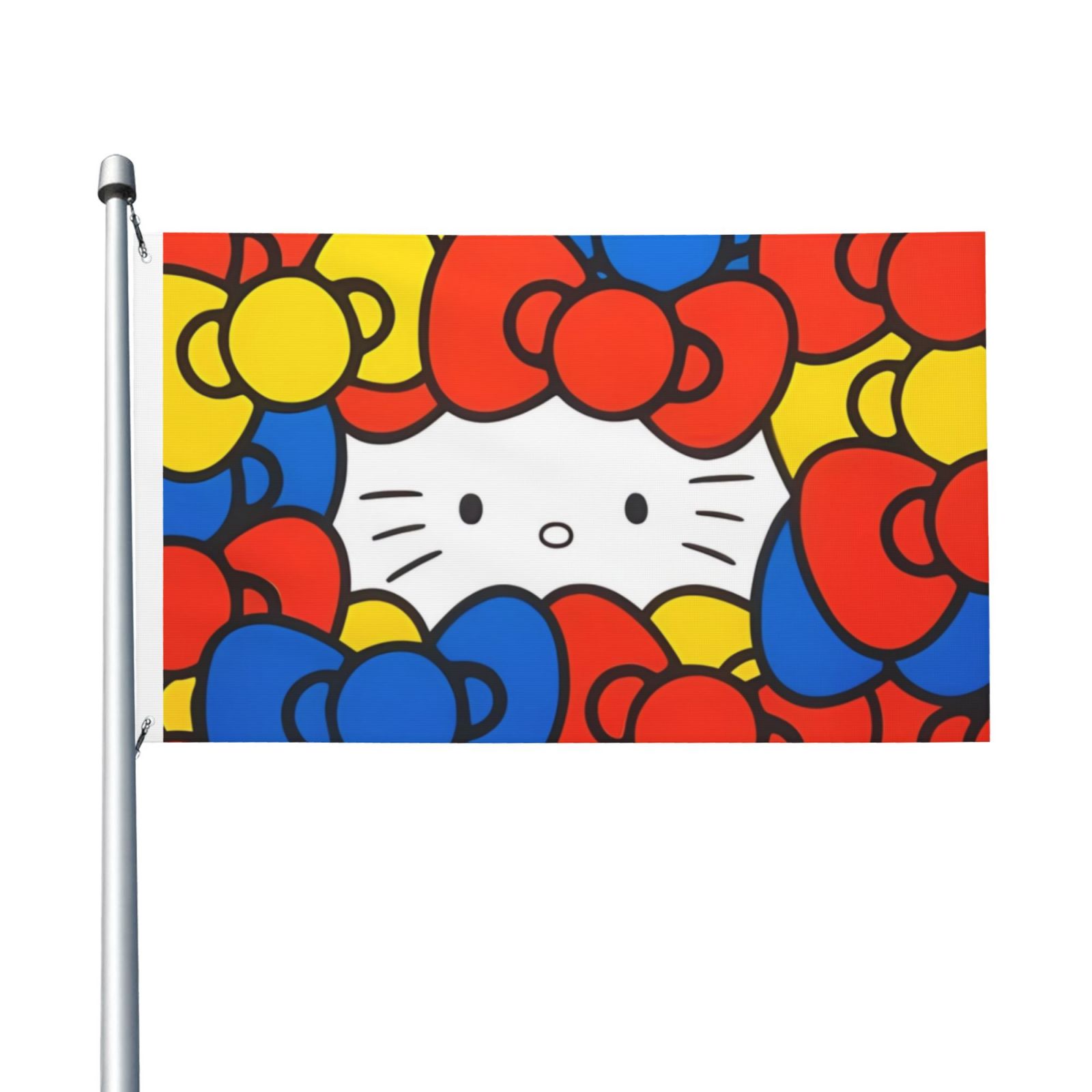 Hello Kitty 3x5ft Face Flag Fade Proof Holiday Fall Flag Outdoor Banner ...