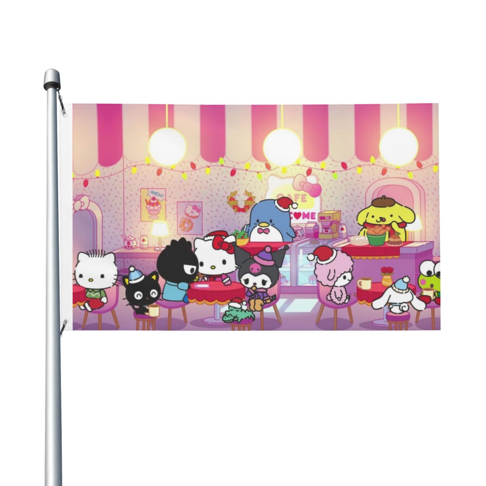 Hello Kitty 3x5ft Face Flag Fade Proof Holiday Fall Flag Outdoor Banner ...