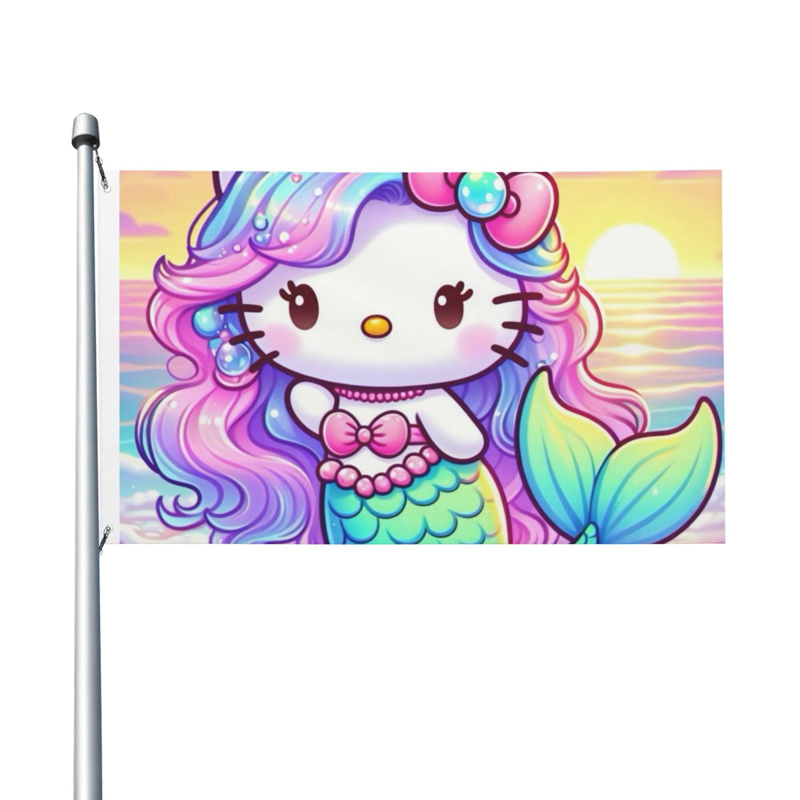 Hello Kitty 3x5ft Face Flag Fade Proof Holiday Fall Flag Outdoor Banner ...