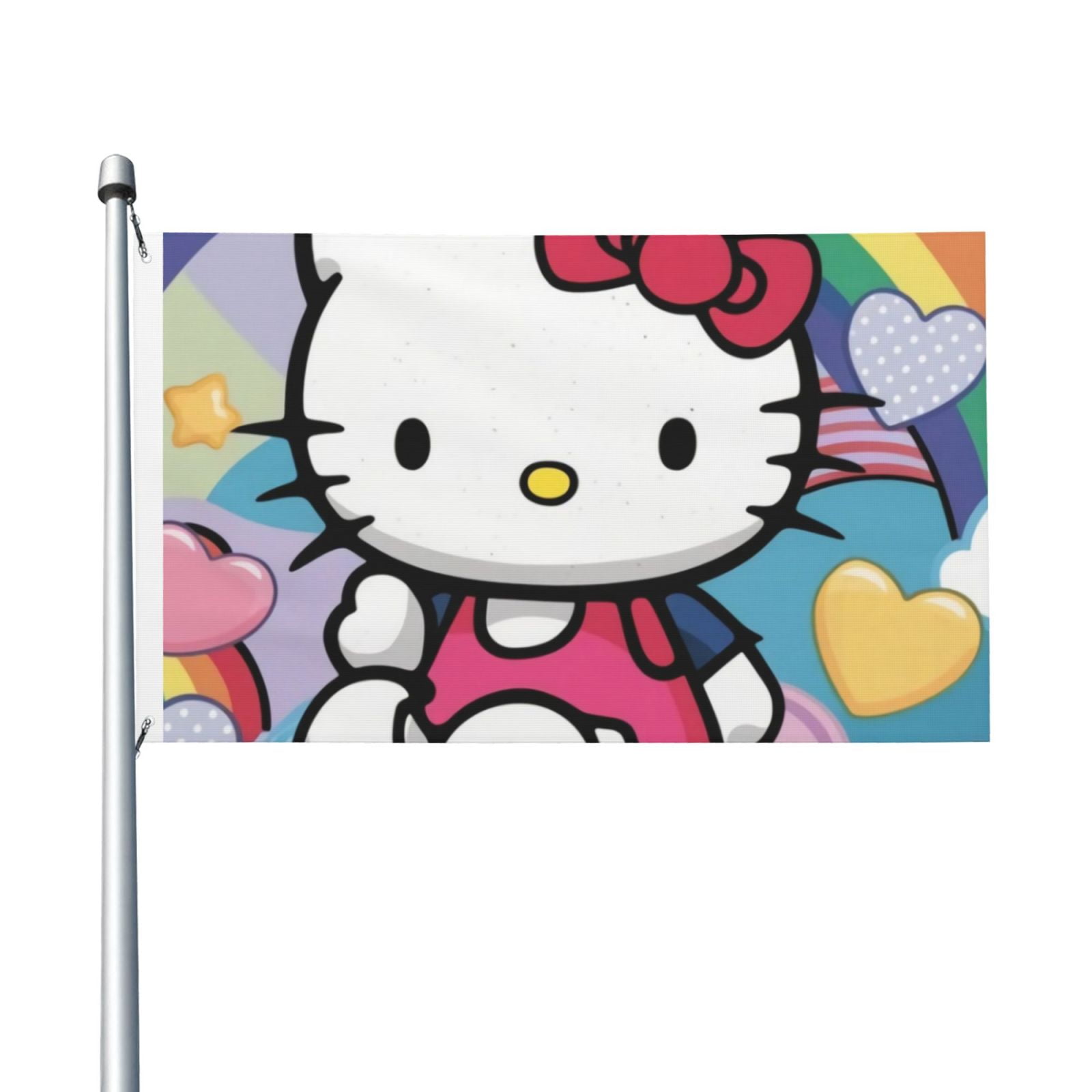 Hello Kitty 3x5ft Face Flag Fade Proof Holiday Fall Flag Outdoor Banner ...