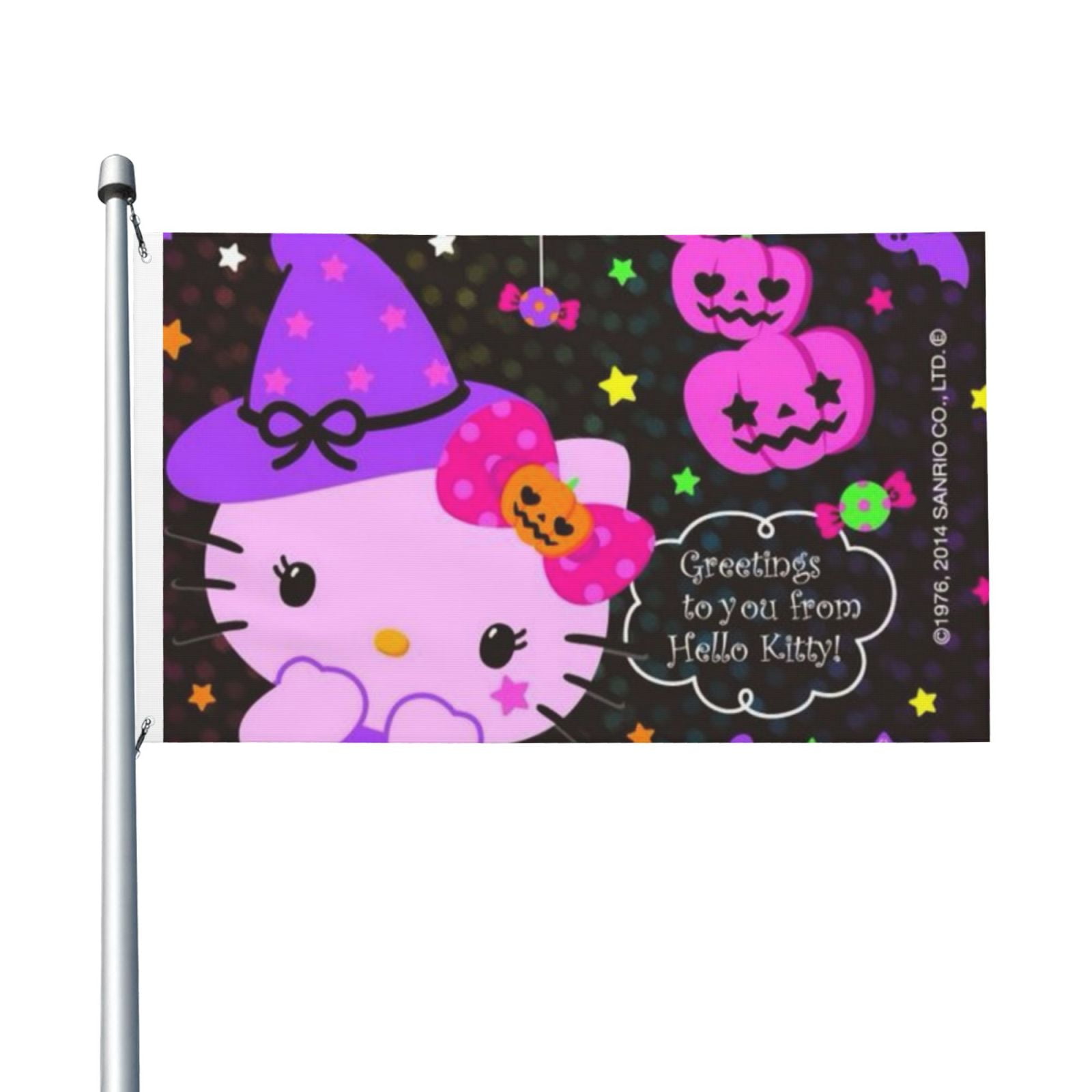 Hello Kitty 3x5ft Face Flag Fade Proof Holiday Fall Flag Outdoor Banner ...