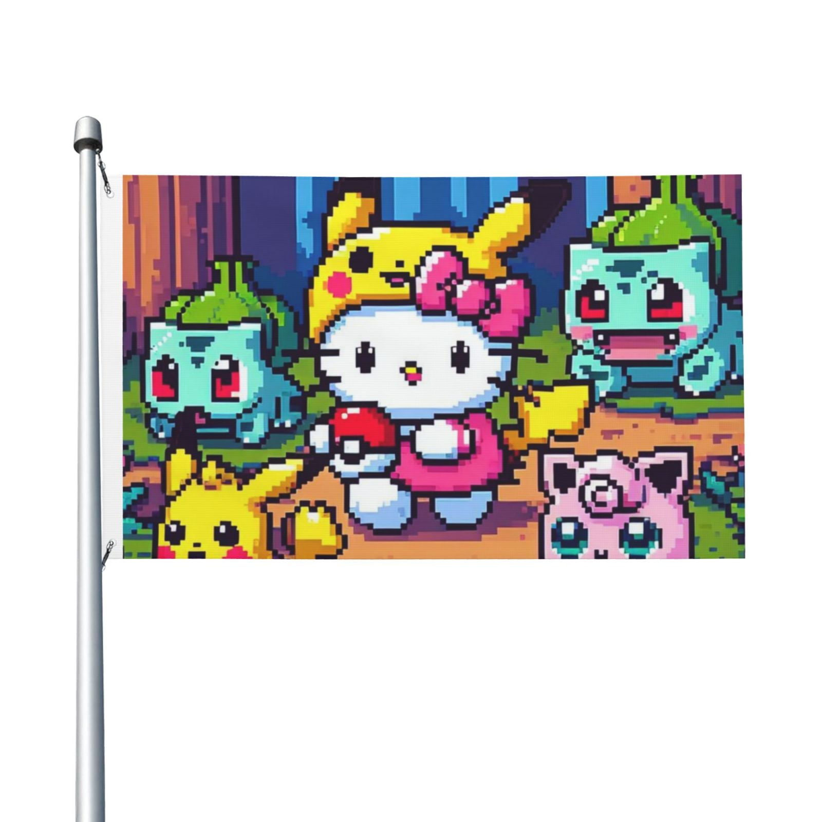 Hello Kitty 3x5ft Face Flag Fade Proof Holiday Fall Flag Outdoor Banner ...