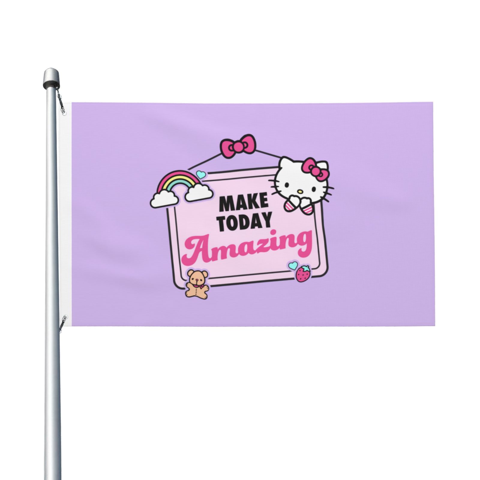Hello Kitty 3x5ft Face Flag Fade Proof Holiday Fall Flag Outdoor Banner ...