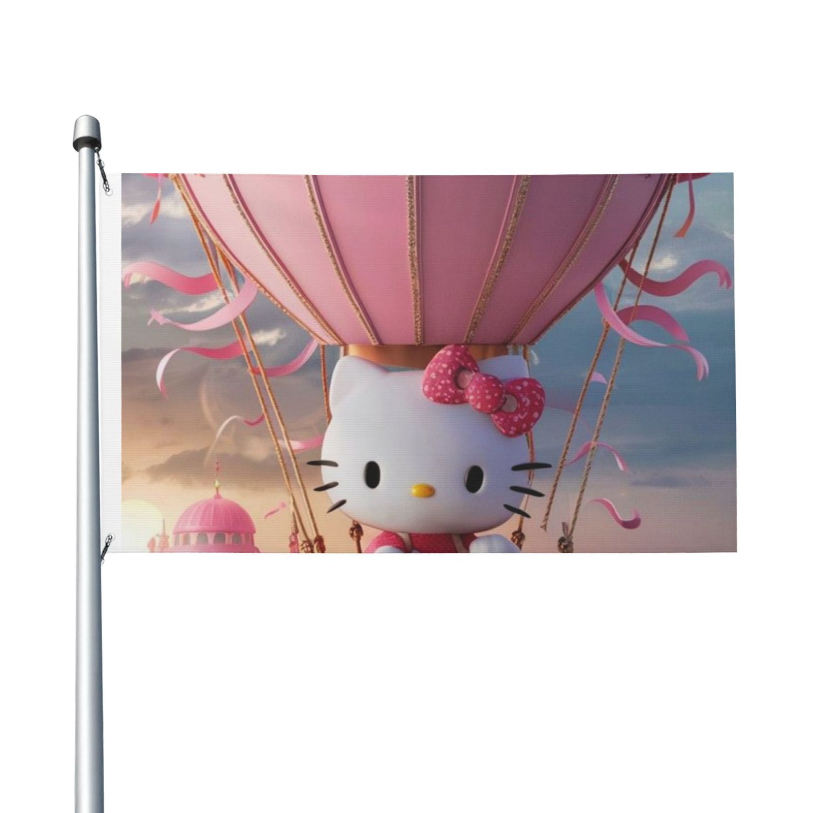 Hello Kitty 3x5ft Face Flag Fade Proof Holiday Fall Flag Outdoor Banner ...