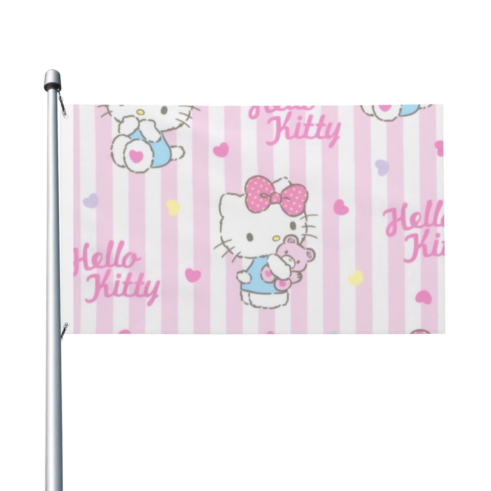 Hello Kitty 3x5ft Face Flag Fade Proof Holiday Fall Flag Outdoor Banner ...