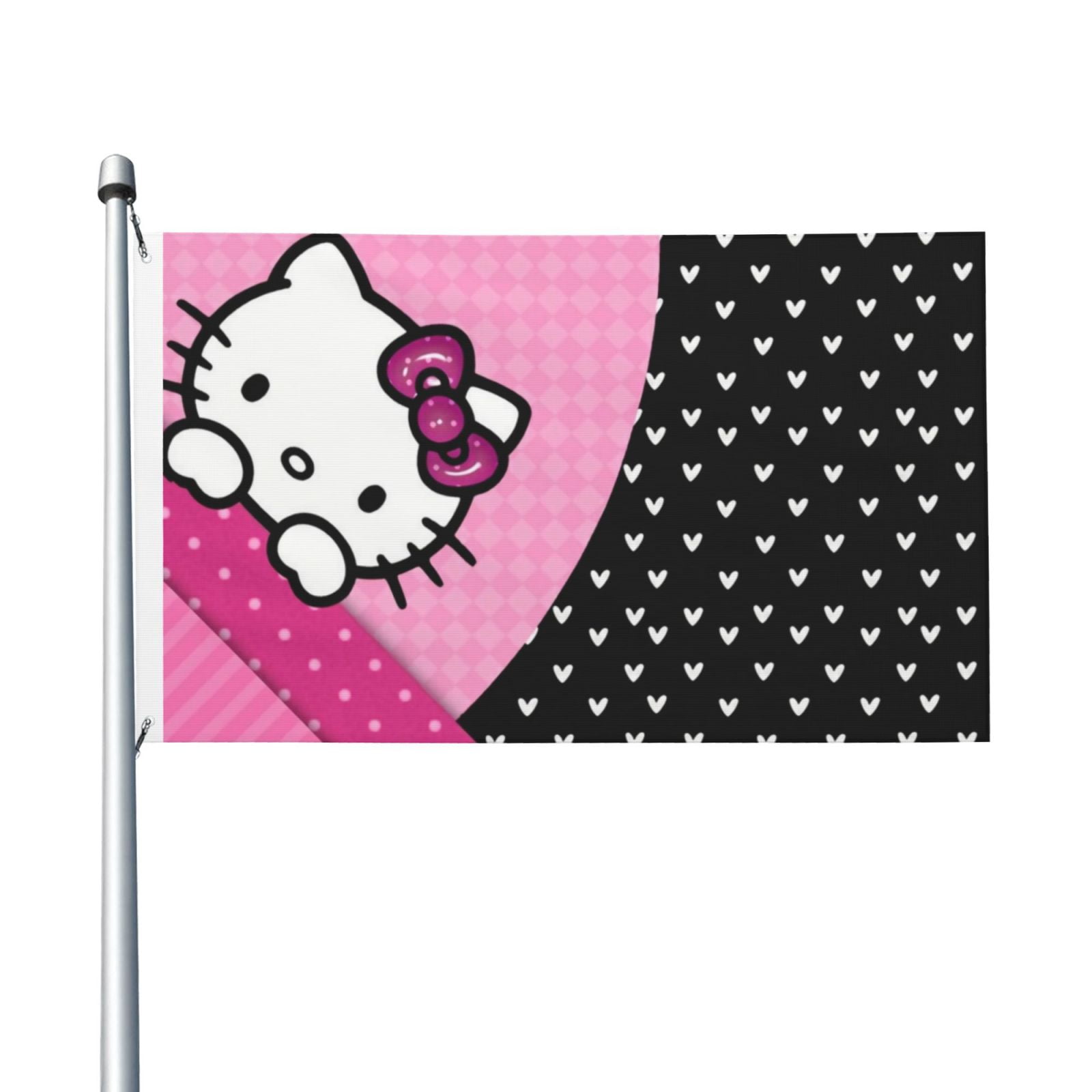 Hello Kitty 3x5ft Face Flag Fade Proof Holiday Fall Flag Outdoor Banner ...