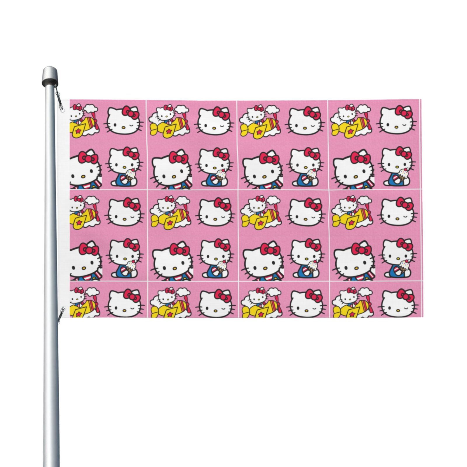 Hello Kitty 3x5ft Face Flag Fade Proof Holiday Fall Flag Outdoor Banner ...
