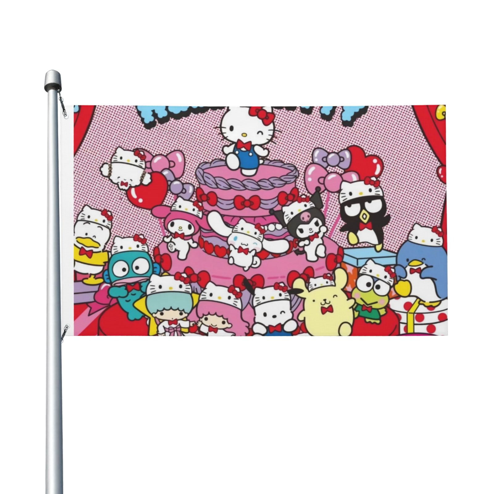 Hello Kitty 3x5ft Face Flag Fade Proof Holiday Fall Flag Outdoor Banner ...