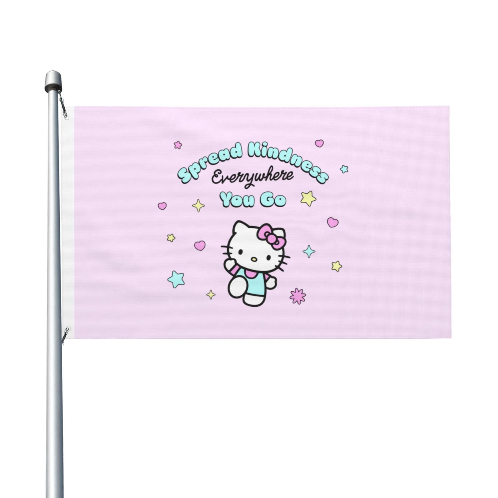 Hello Kitty 3x5ft Face Flag Fade Proof Holiday Fall Flag Outdoor Banner ...