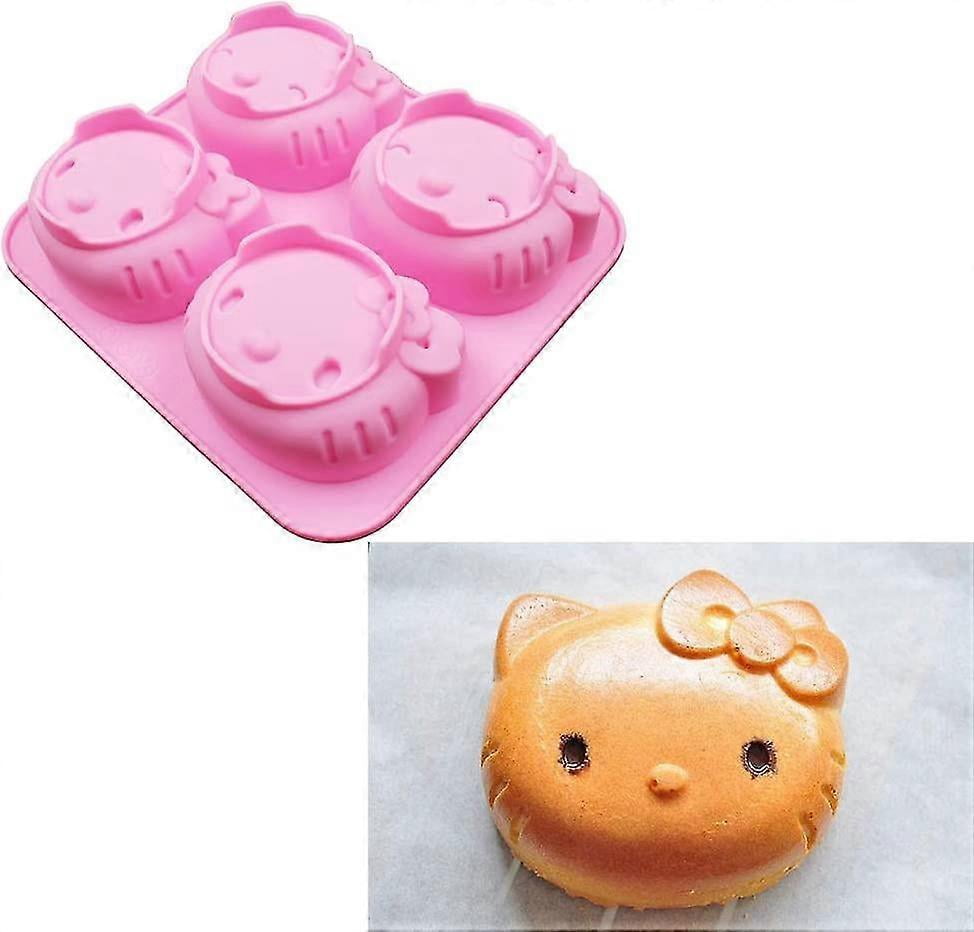 Hello Kitty 4-hole silicone cake mold with two kinds of expression_GET IT - Walmart.com