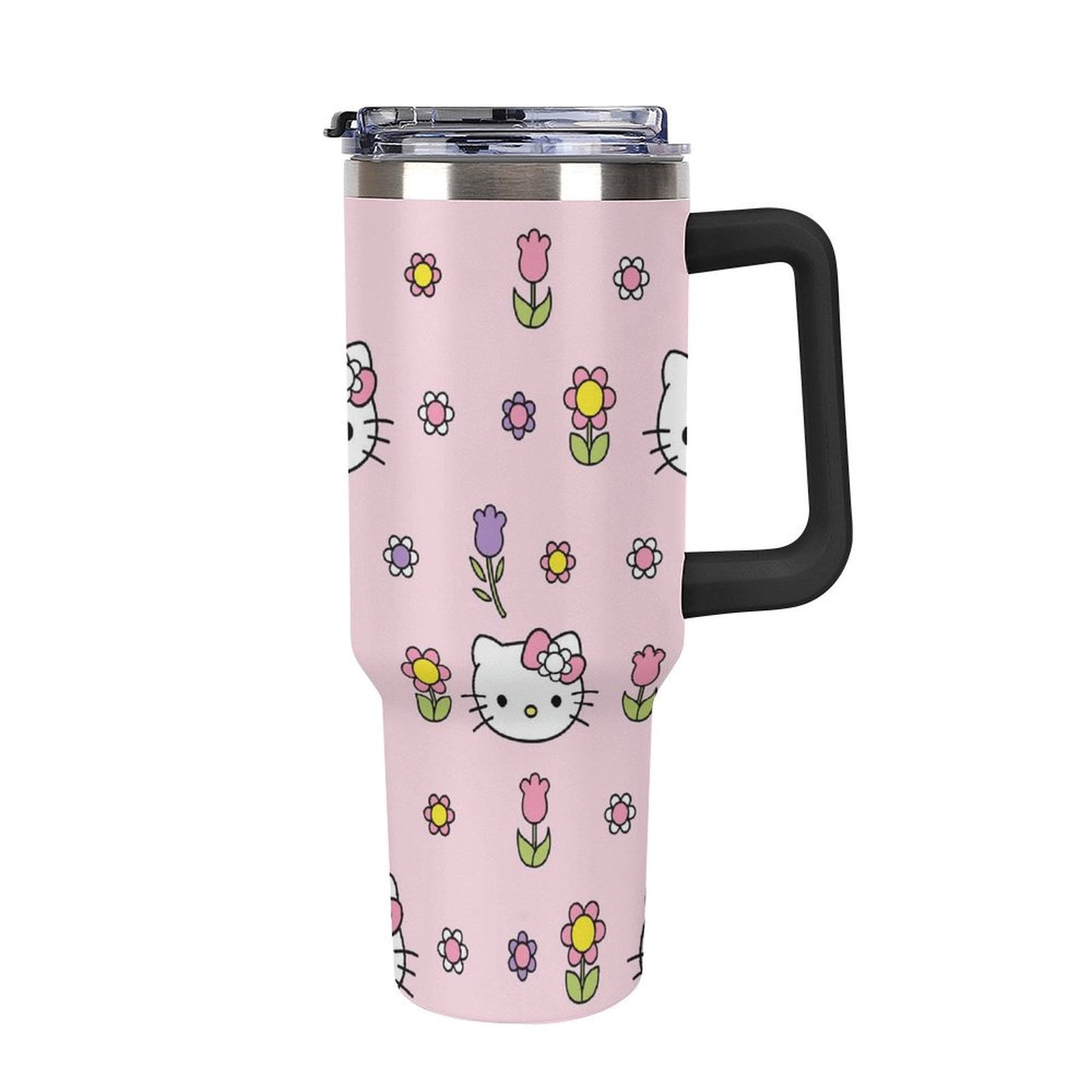 Hello Kitty 40oz Tumbler with Handle, 2-in-1 Straw And Sip Lid ...