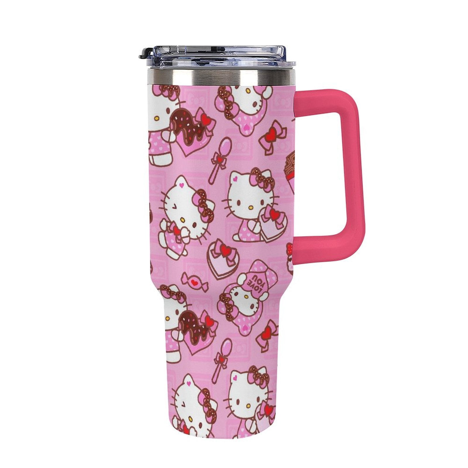 Hello Kitty 40oz Tumbler with Handle, 2-in-1 Straw And Sip Lid ...