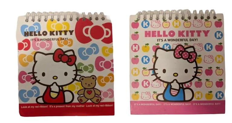 Hello Kitty 5" Notepad Notebook - Its a Wonderful Day x 2 1 Red and 1 ...