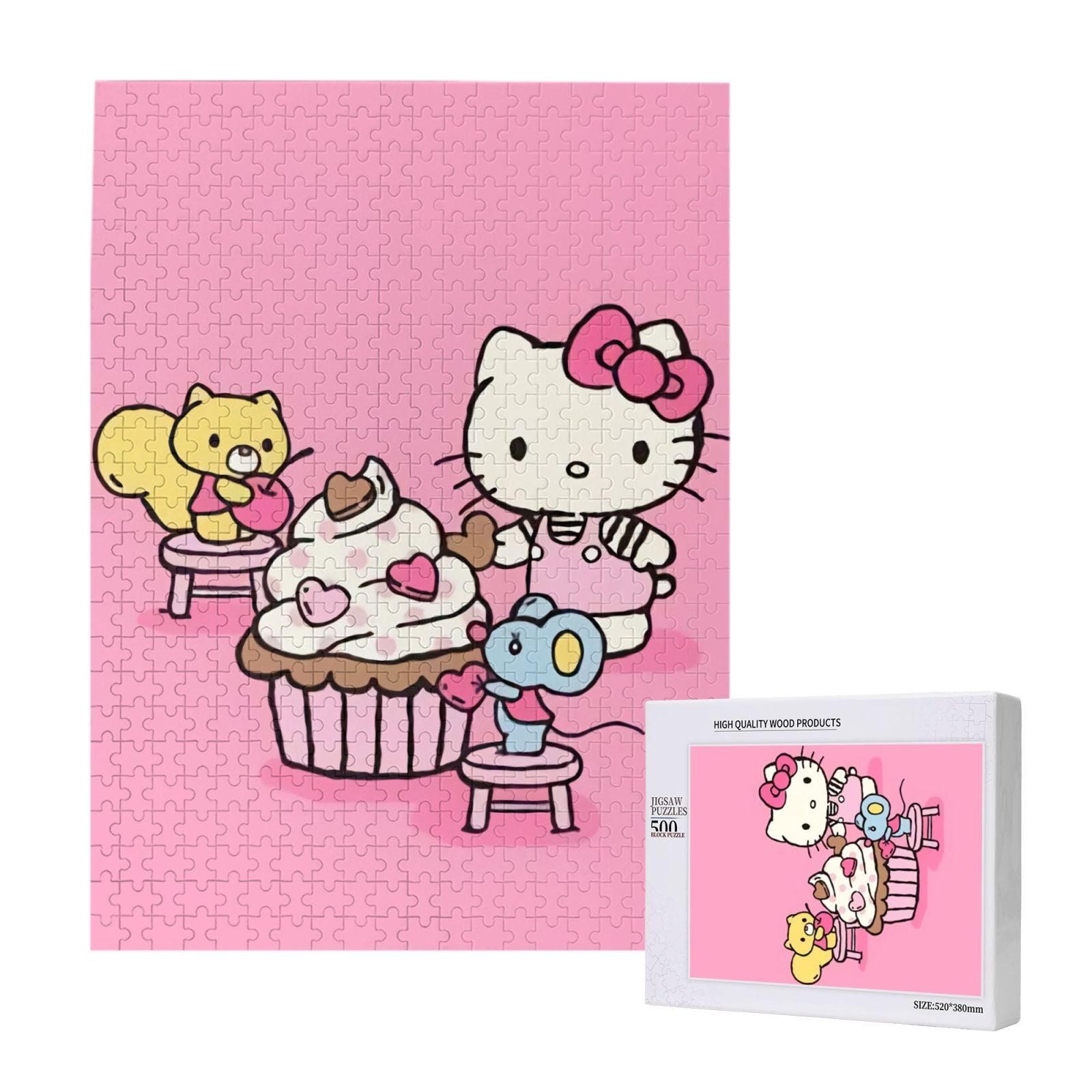 Hello-Kitty 500 Pieces Wooden Puzzle (Color Boxed) (Vertical) - Walmart.com