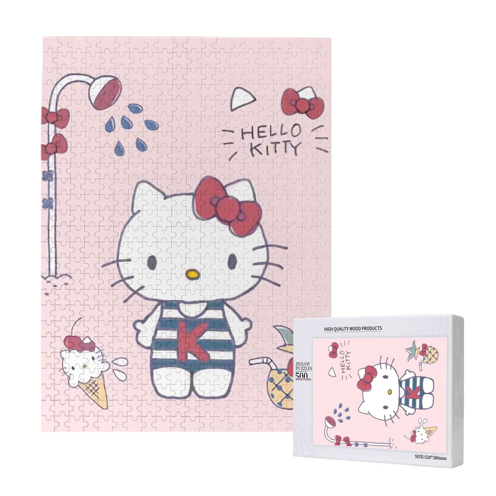 Hello-Kitty 500 Pieces Wooden Puzzle (Color Boxed) (Vertical) - Walmart.com