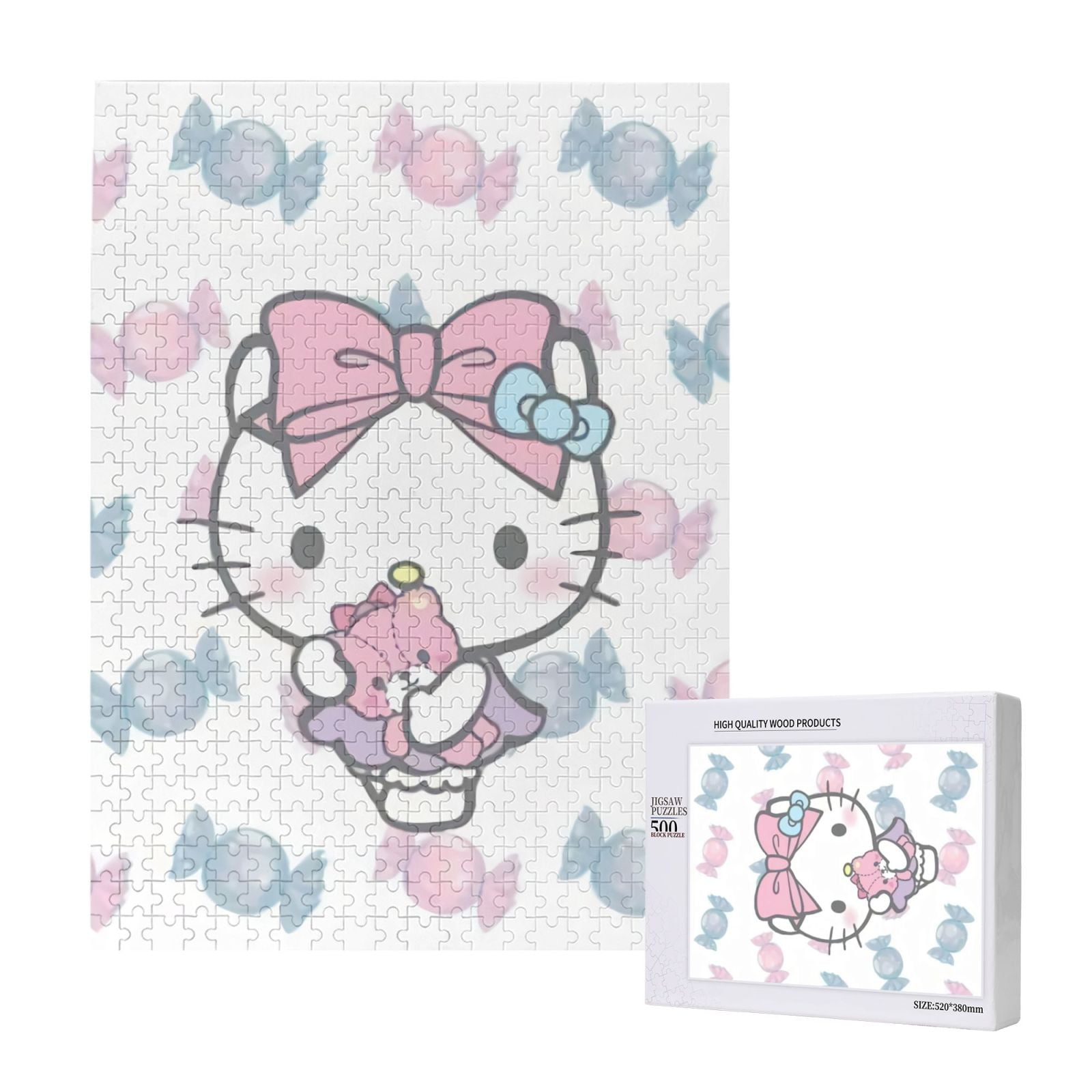 Hello-Kitty 500 Pieces Wooden Puzzle (Color Boxed) (Vertical) - Walmart.com