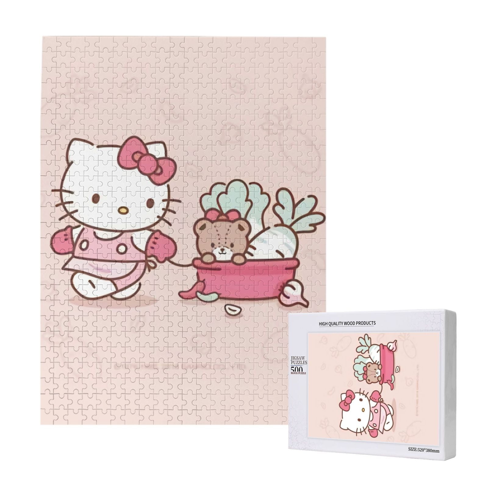 Hello-Kitty 500 Pieces Wooden Puzzle (Color Boxed) (Vertical) - Walmart.com