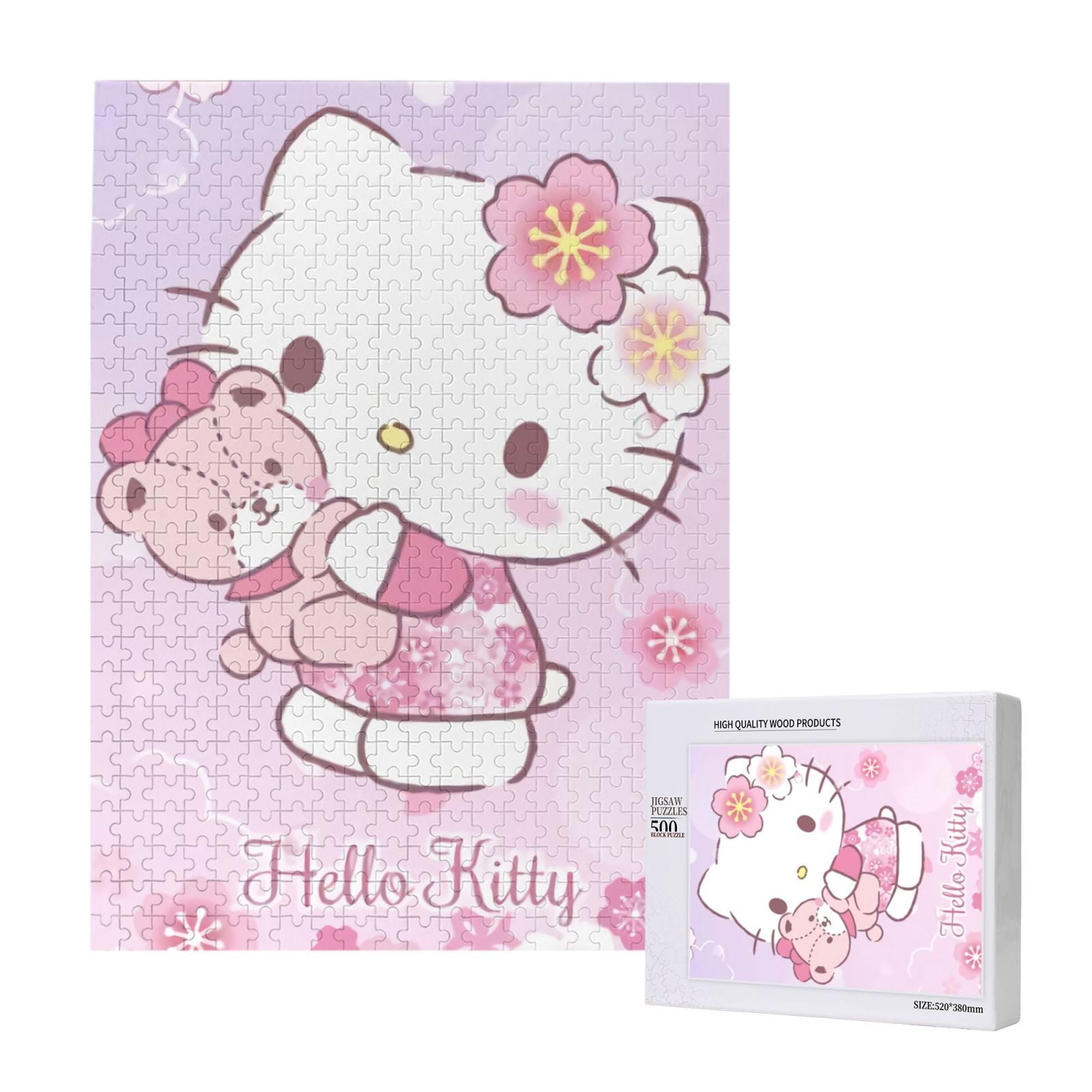 Hello-Kitty 500 Pieces Wooden Puzzle (Color Boxed) (Vertical) - Walmart.com