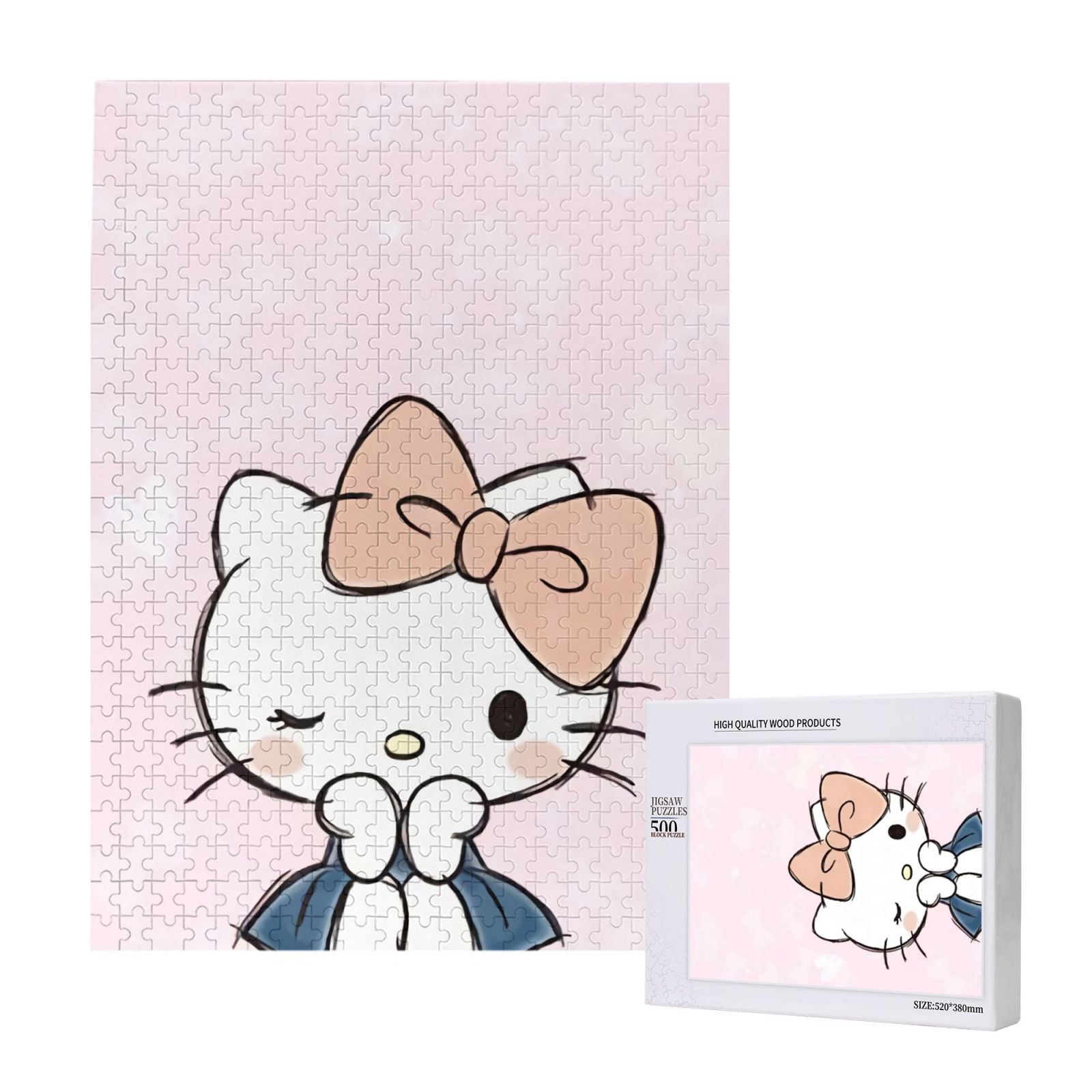 Hello-Kitty 500 Pieces Wooden Puzzle (Color Boxed) (Vertical) - Walmart.com