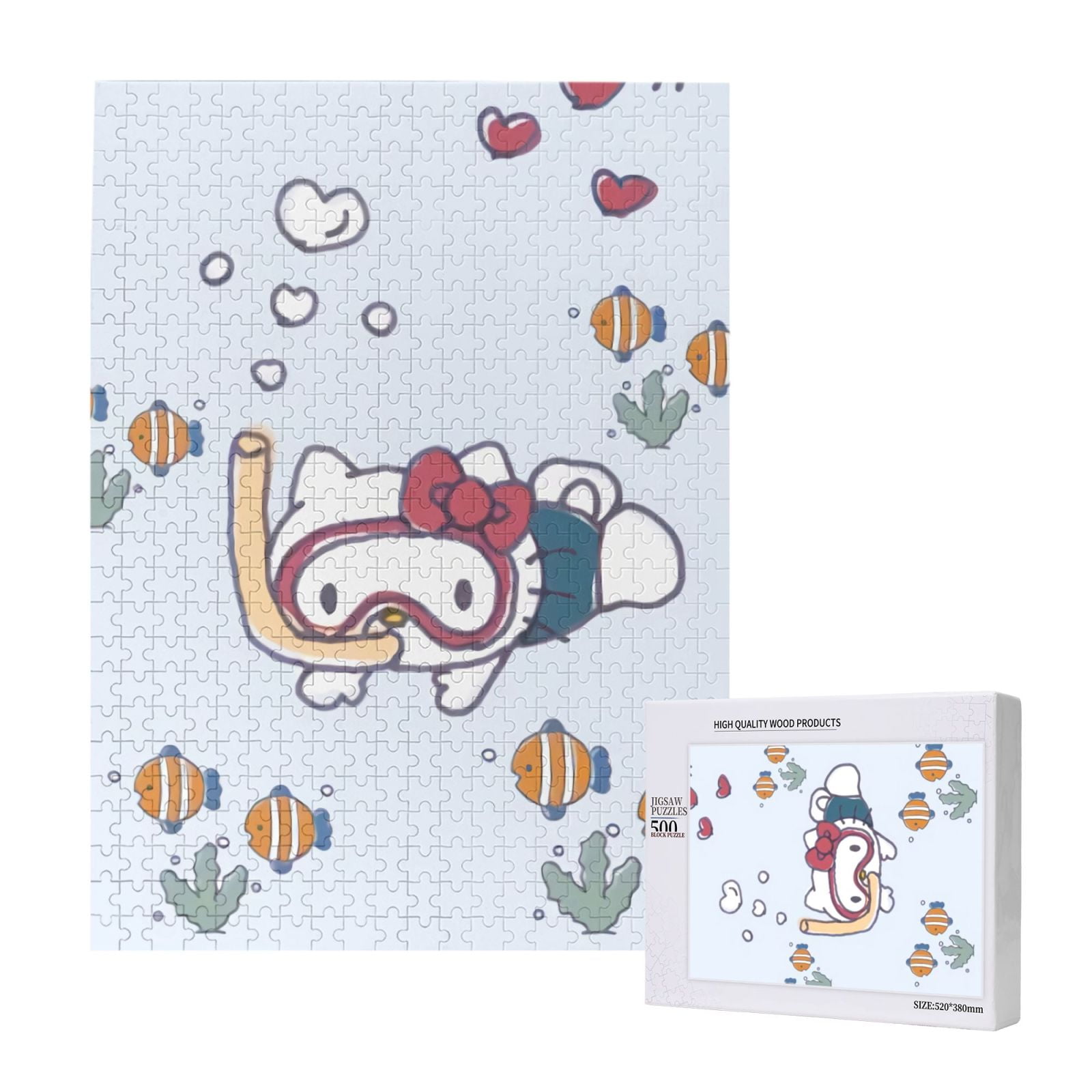 Hello-Kitty 500 Pieces Wooden Puzzle (Color Boxed) (Vertical) - Walmart.com