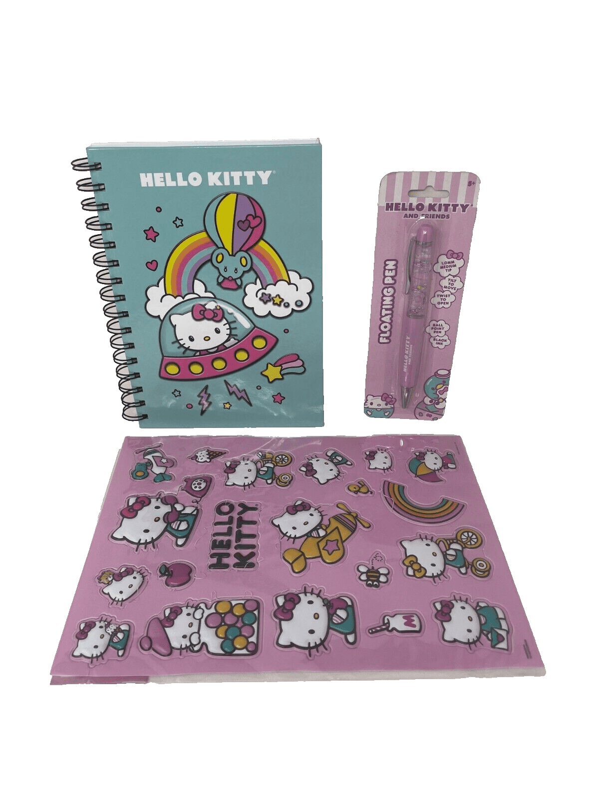 Hello Kitty 8.5 inches Notebook, Sticker & Pen - Walmart.com