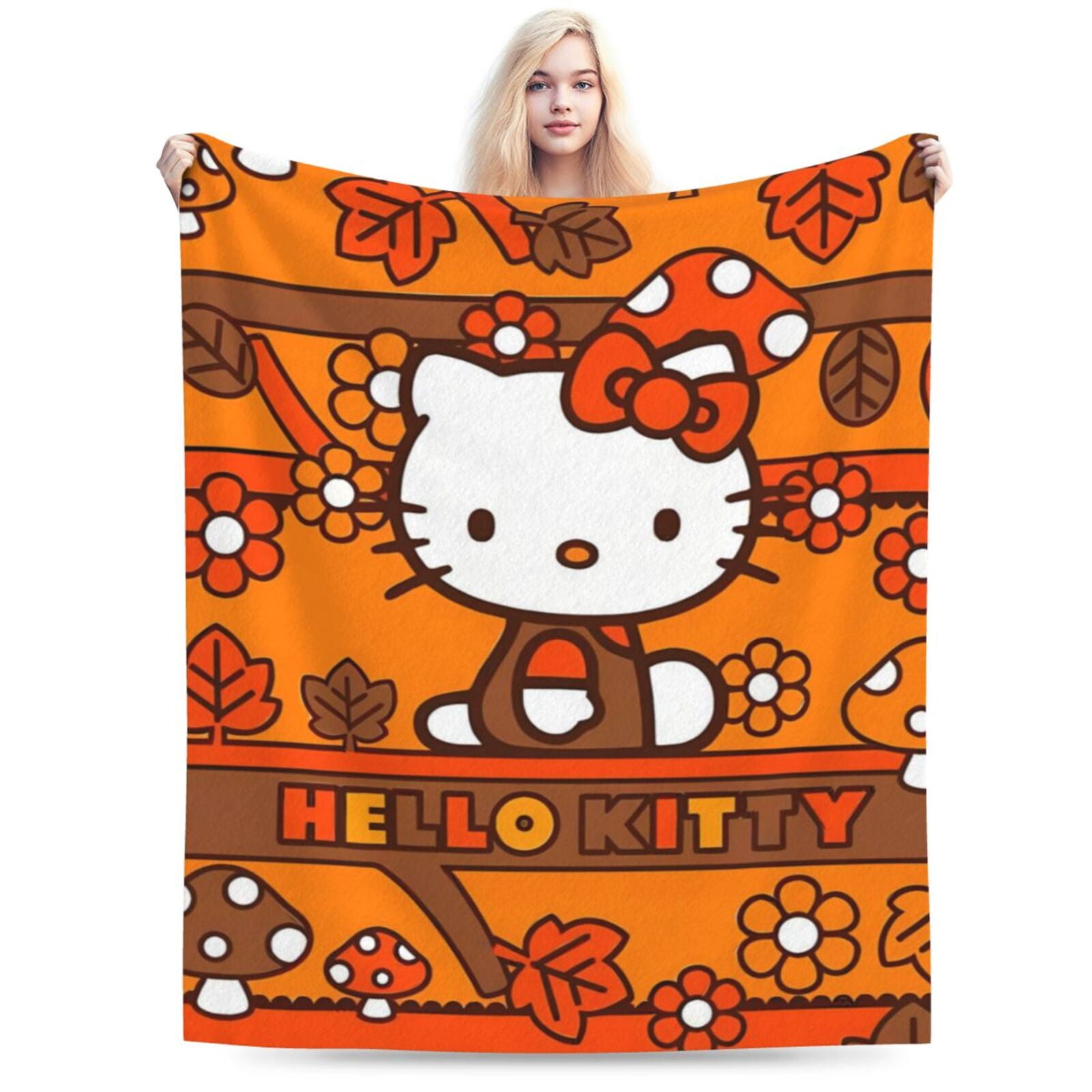 Hello Kitty(82) Throw Blanket 80"x60" Super Soft Flannel Fuzzy Sherpa ...
