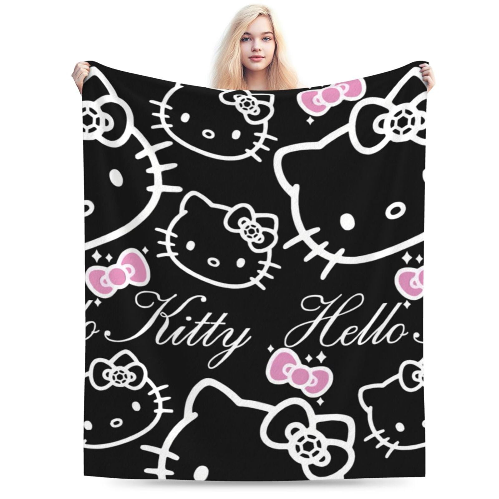 Hello Kitty(86) Throw Blanket 50"x40" Super Soft Flannel Fuzzy Sherpa Blankets For Couch Bed ...