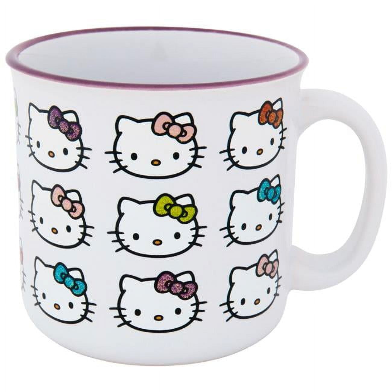 Hello Kitty 862157 20 oz Hello Kitty Rainbow Bows Ceramic Camper Mug ...