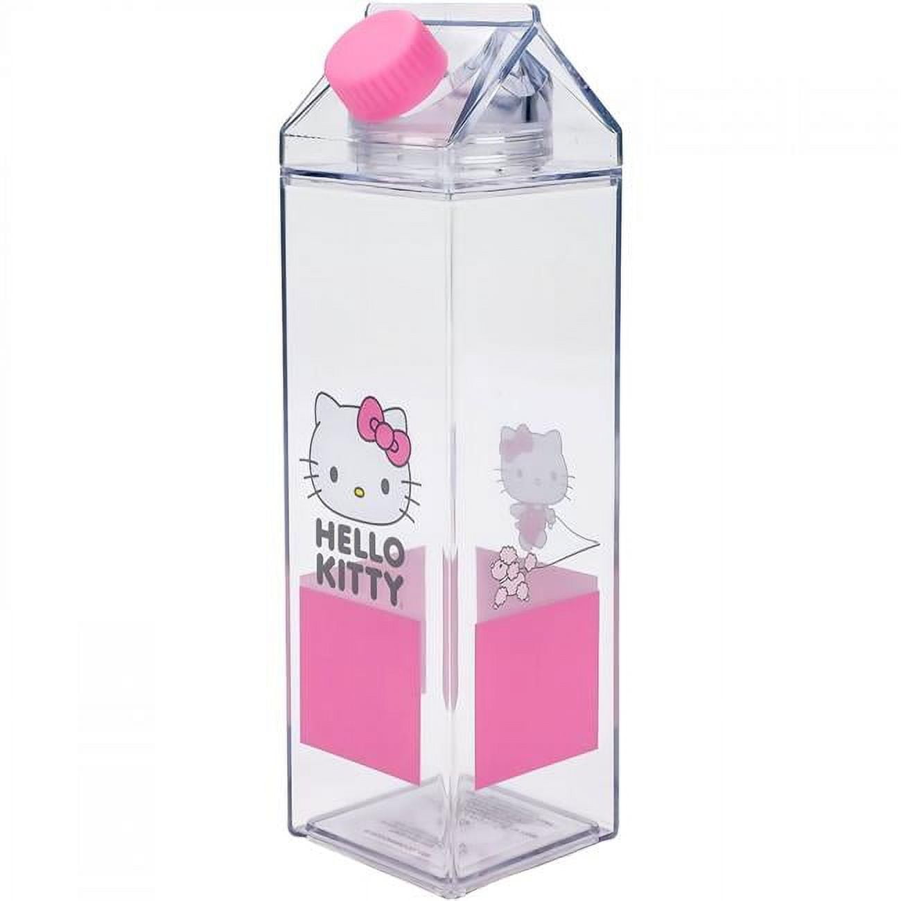 Sanrio Hello Kitty Travel Cup, 17oz Milk Carton Shaped Clear Water ...