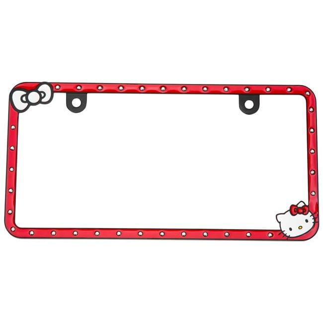 Hello Kitty 875070 Hello Kitty Bows-N-Bling License Plate Frame, Red ...